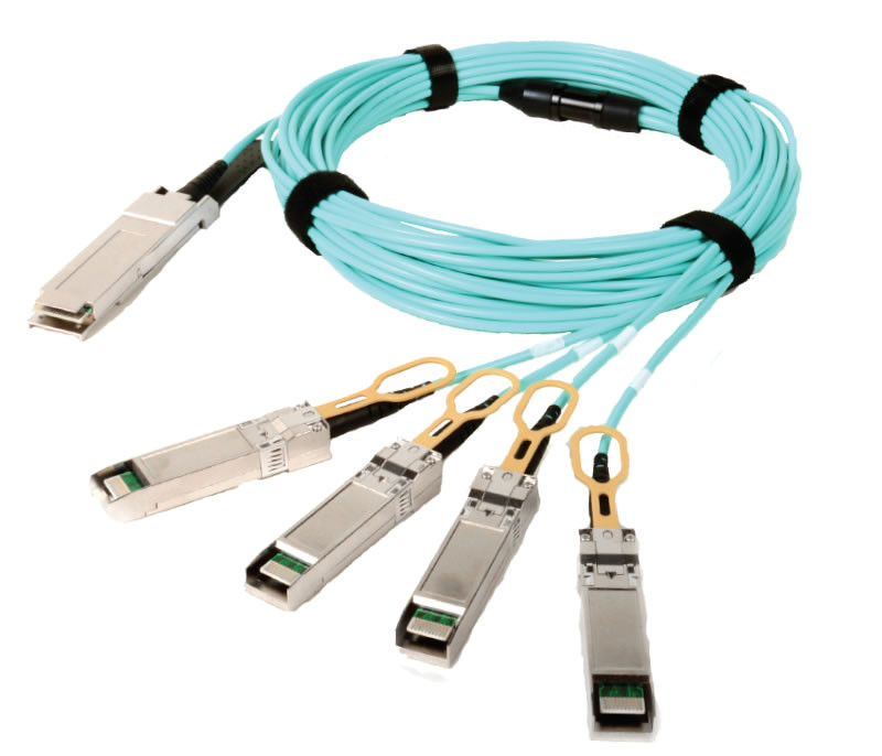 câble à fibres optiques actif de sortance de 40G QSFP AOC 40G-2X10SFP ...